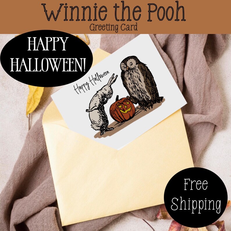 Vintage Winnie the Pooh Halloween Card - Etsy