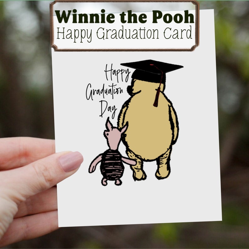 Classic Winnie the Pooh Graduation Card, Graduation Party, Graduation ...