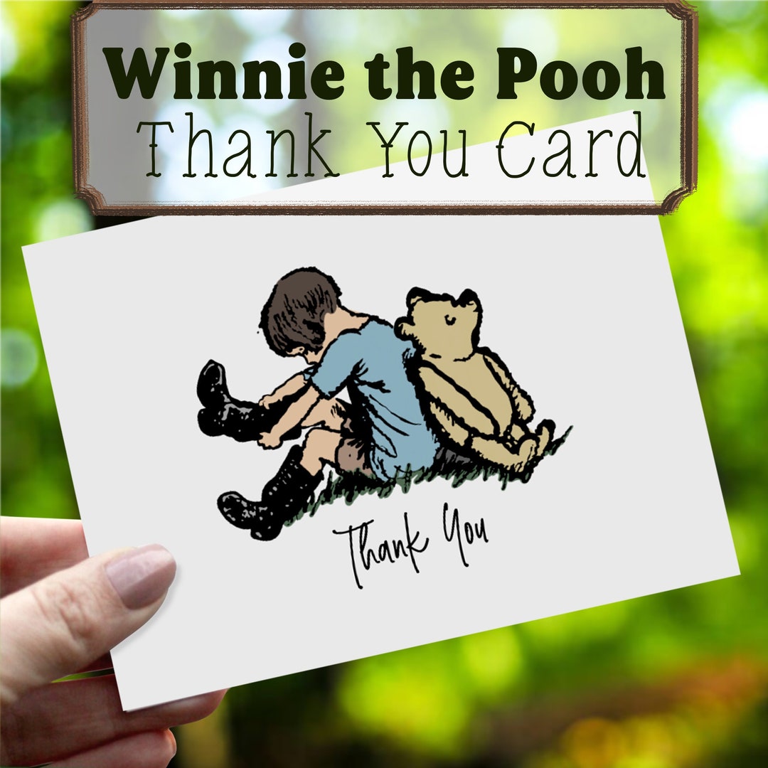 Classic Winnie the Pooh Thank You Card, Winnie the Pooh Birthday ...