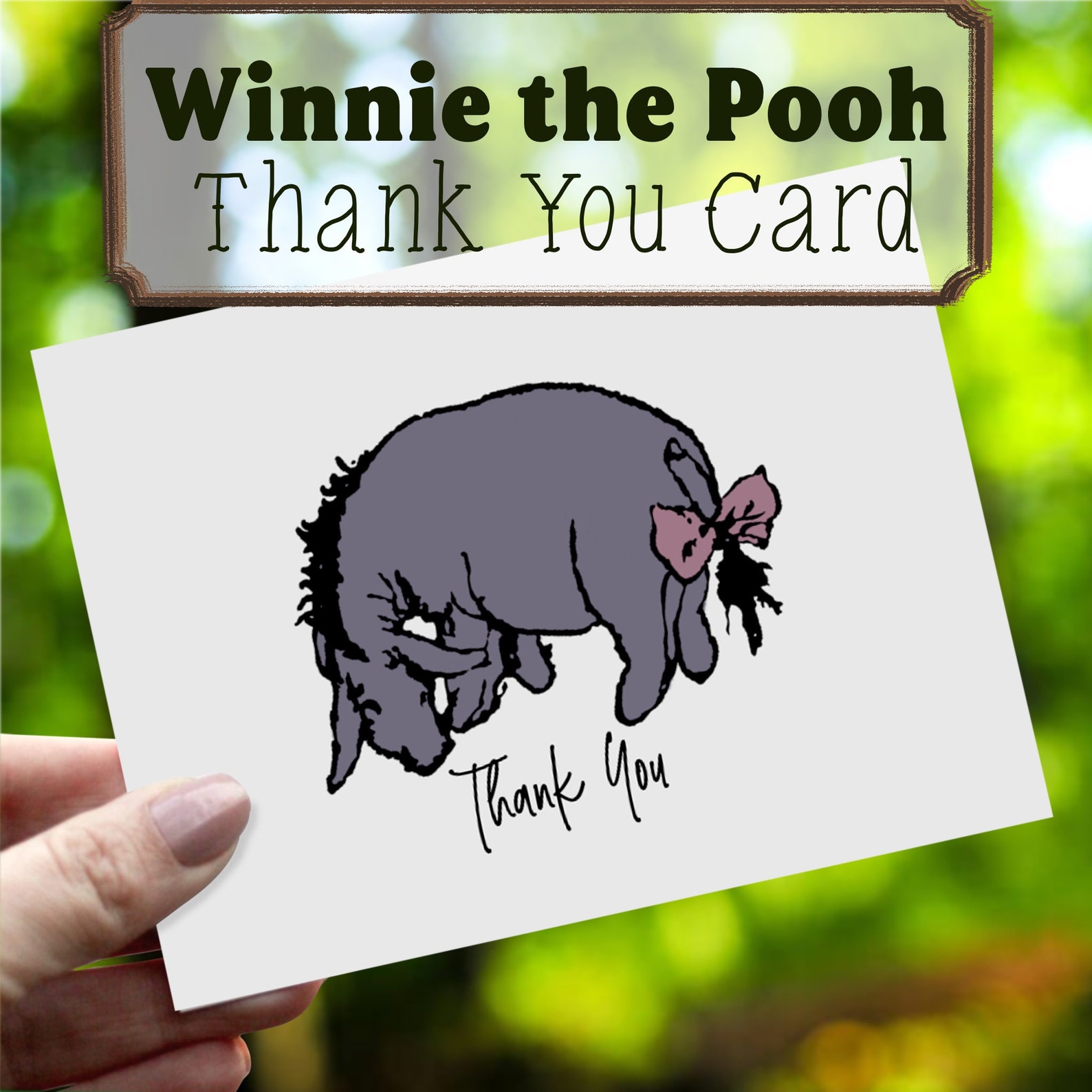 Classic Winnie the Pooh Thank You Card, Winnie the Pooh Birthday ...