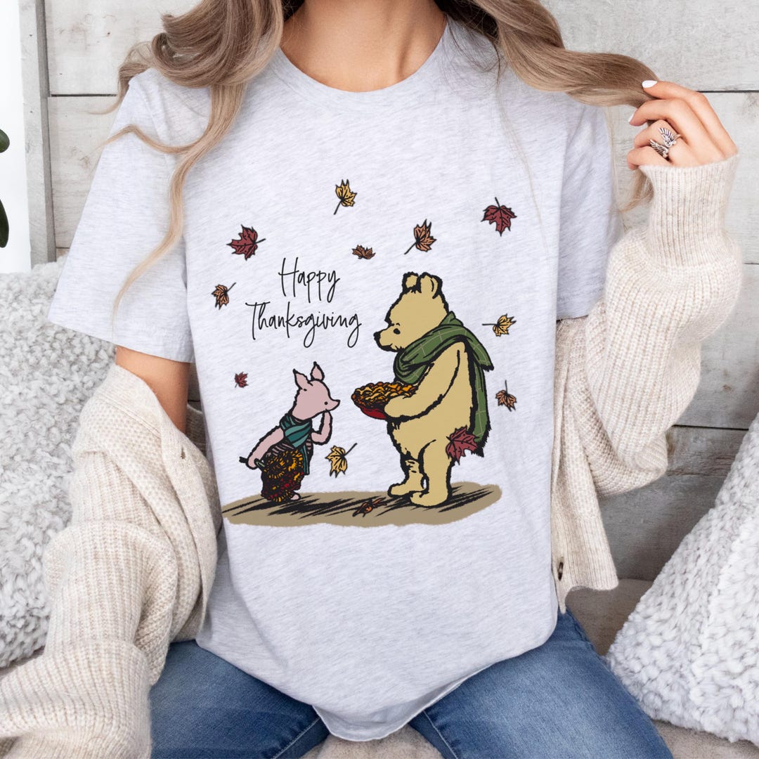 Winnie the Pooh Thanksgiving Tee, Unisex Jersey Short Sleeve Shirt ...