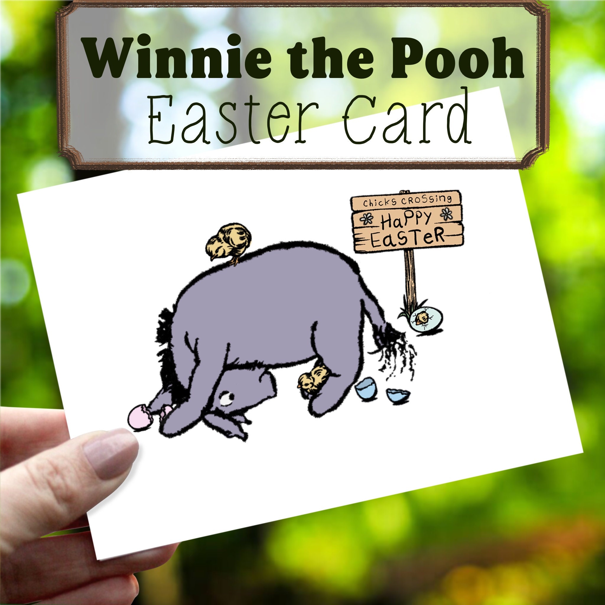 Classic Winnie the Pooh Easter Card, Happy Easter Card, Eeyore Easter ...