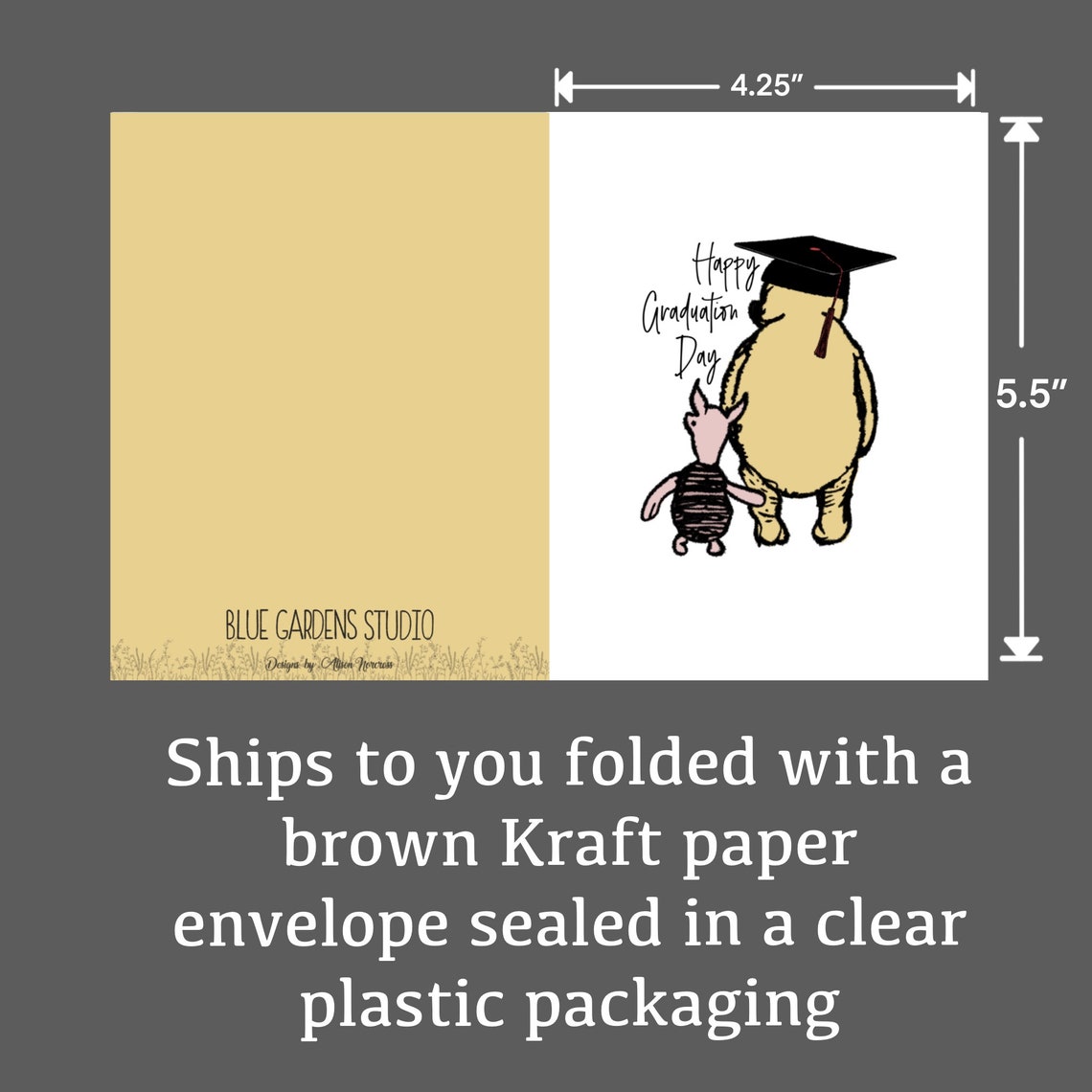 Classic Winnie the Pooh Graduation Card, Graduation Party, Graduation ...