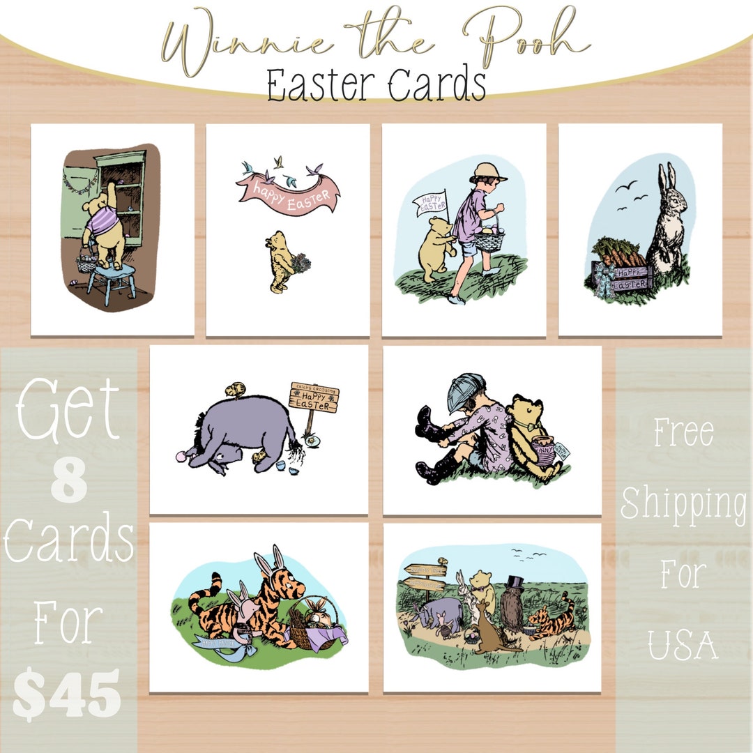 Classic Winnie the Pooh Easter Card, Happy Easter Card, Eeyore Easter ...