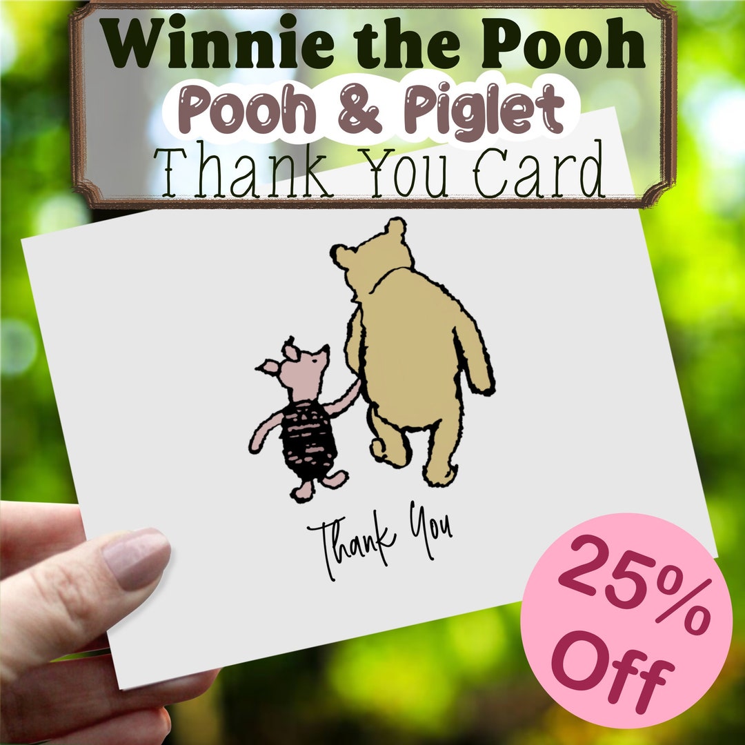 Classic Winnie the Pooh Thank You Card, Winnie the Pooh Birthday ...