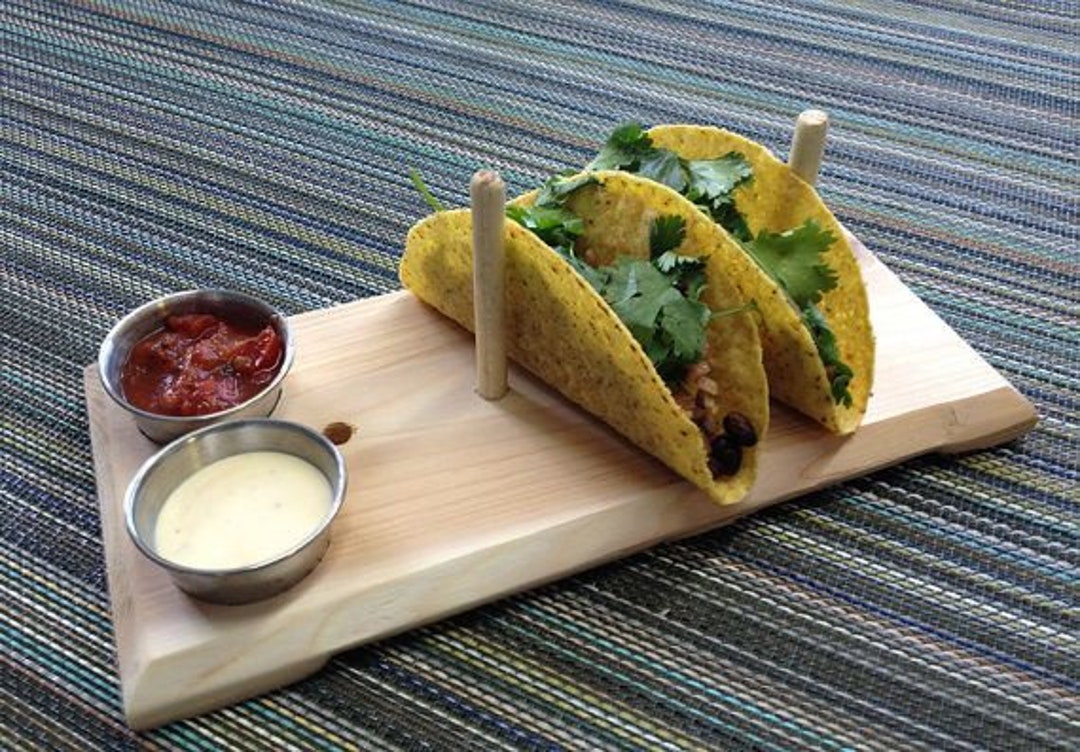 Taco Plank Cedar Taco Platter Plate Hand Made Serving Plater for 3 ...