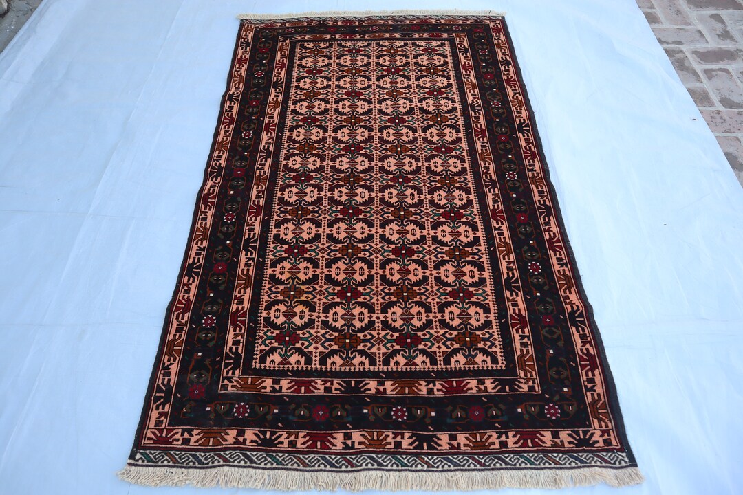 3'9 X 6'0 Ft Collector's Piece, Balochi Area Rug, Afghan Hand Knotted ...