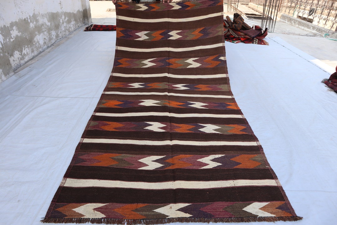 Antique Bokhara Kilim Rug, 5x11 Ft Vintage Afghan Kilim Rug, Tribal ...