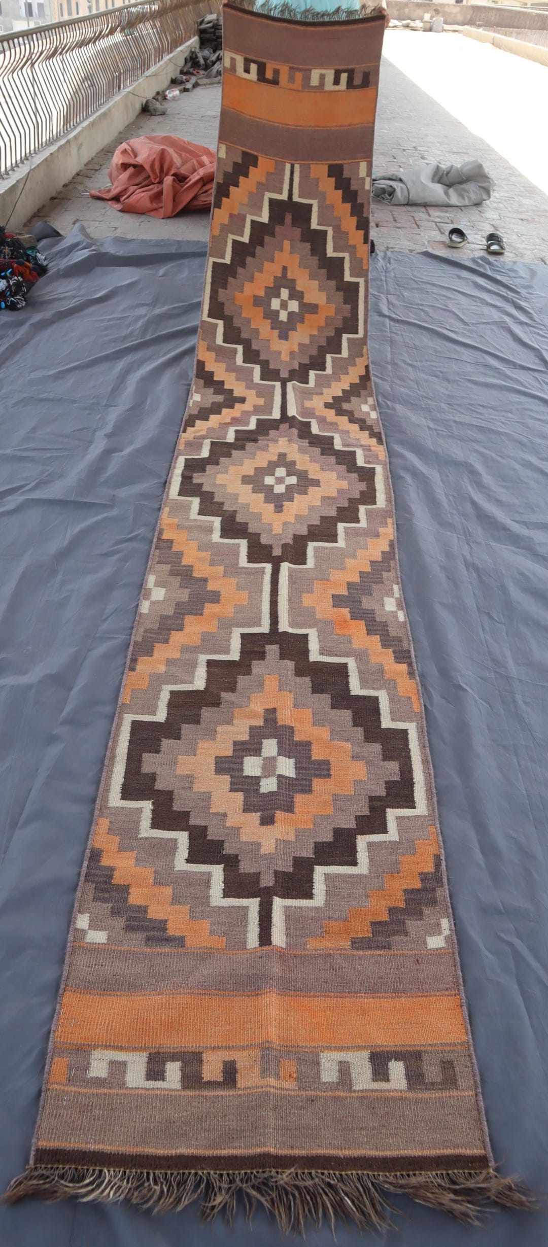 Vintage Runner Rug, 2x15 Ft Long Kilim Runner Rug, 65x445 Cm Rug, Hand ...