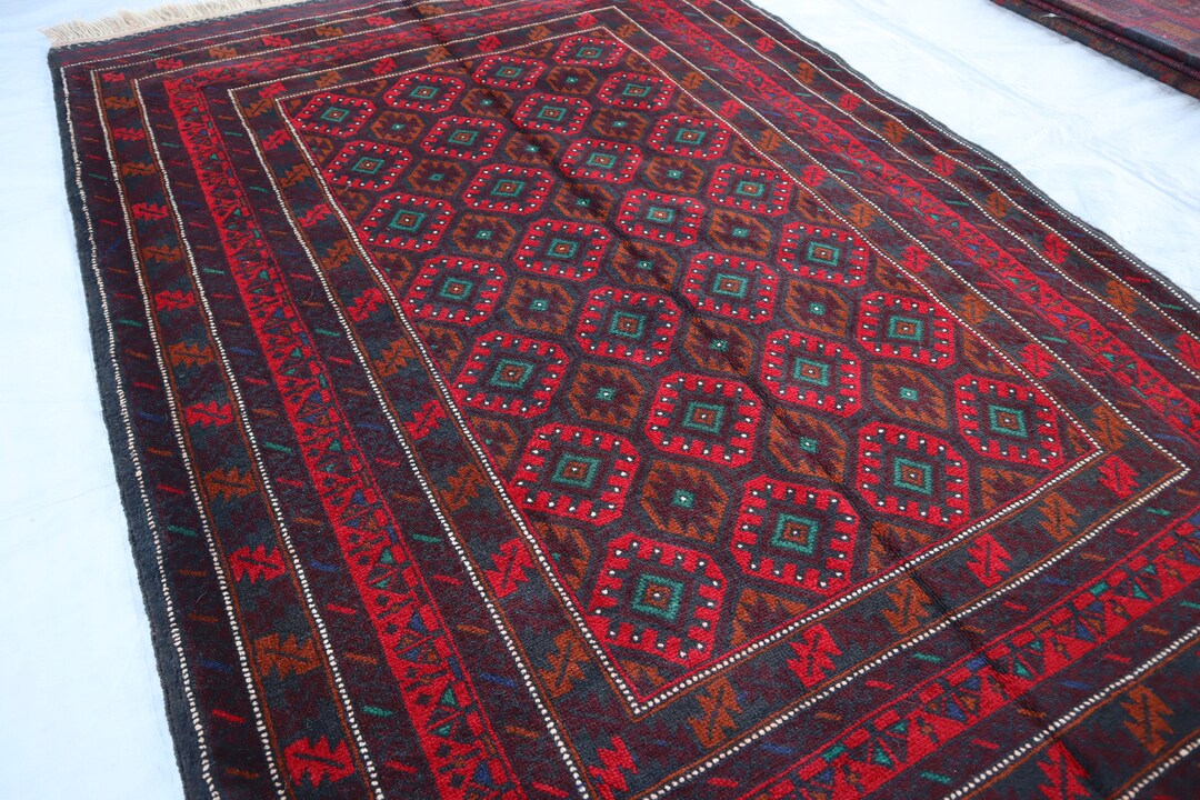 4x6 Ft Vintage Balochi Rug, Boho Kids Room Rug, Rugs for Living Room ...
