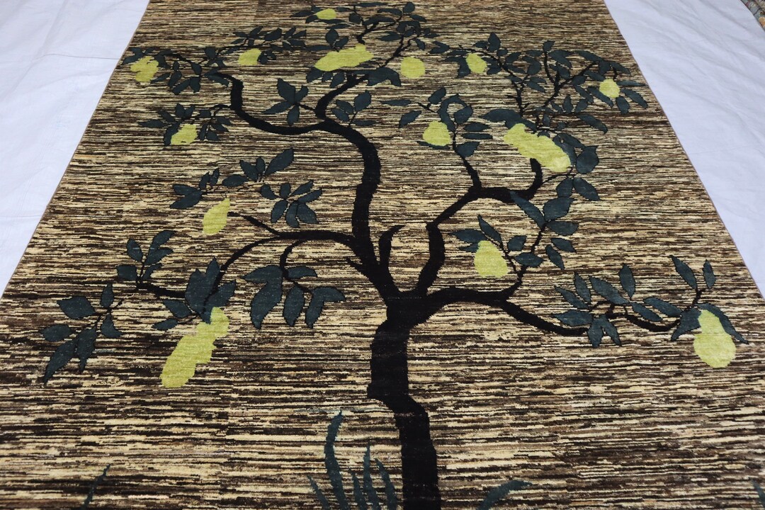 8'10 X 6'8 Ft One of Kind Rug, Tree of Life Turkmen Handmade Rug ...