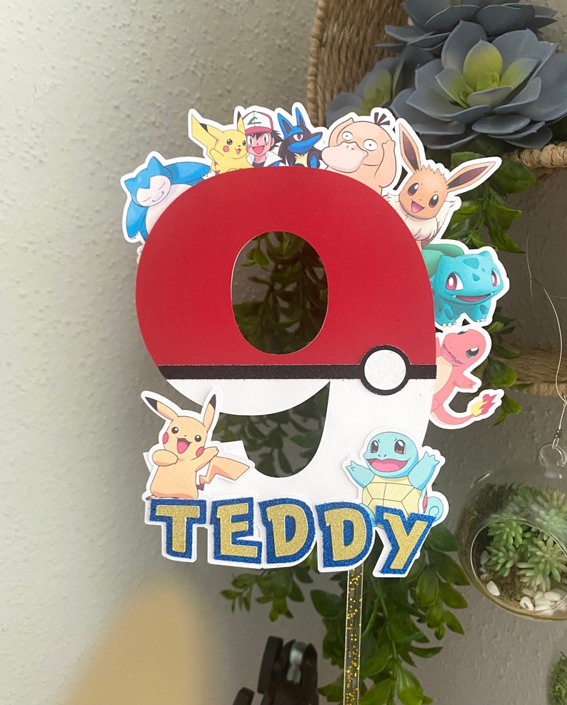 Pokemon Cake Topper/pikachu Cake Topper/ Ash Pokemon Cake - Etsy
