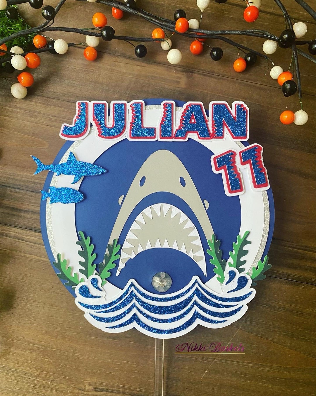 Shark Cake Topper/cake Topper With Lights/custom Topper/ - Etsy