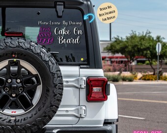Cake on Board Car Decal - Etsy