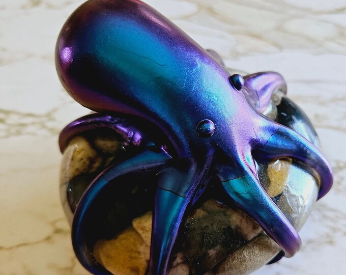 Octopus on Rock Decoration - 3D Decor - Made in Resin - Etsy