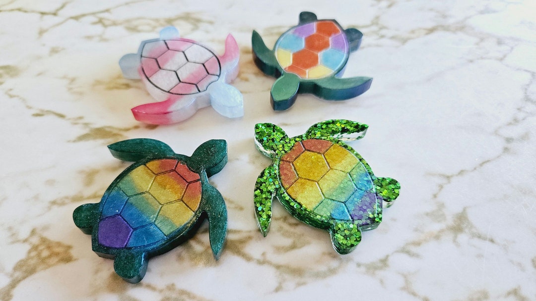 Pride Flat Turtle - Rainbow and Trans Pride Shells - Magnet - Made in ...