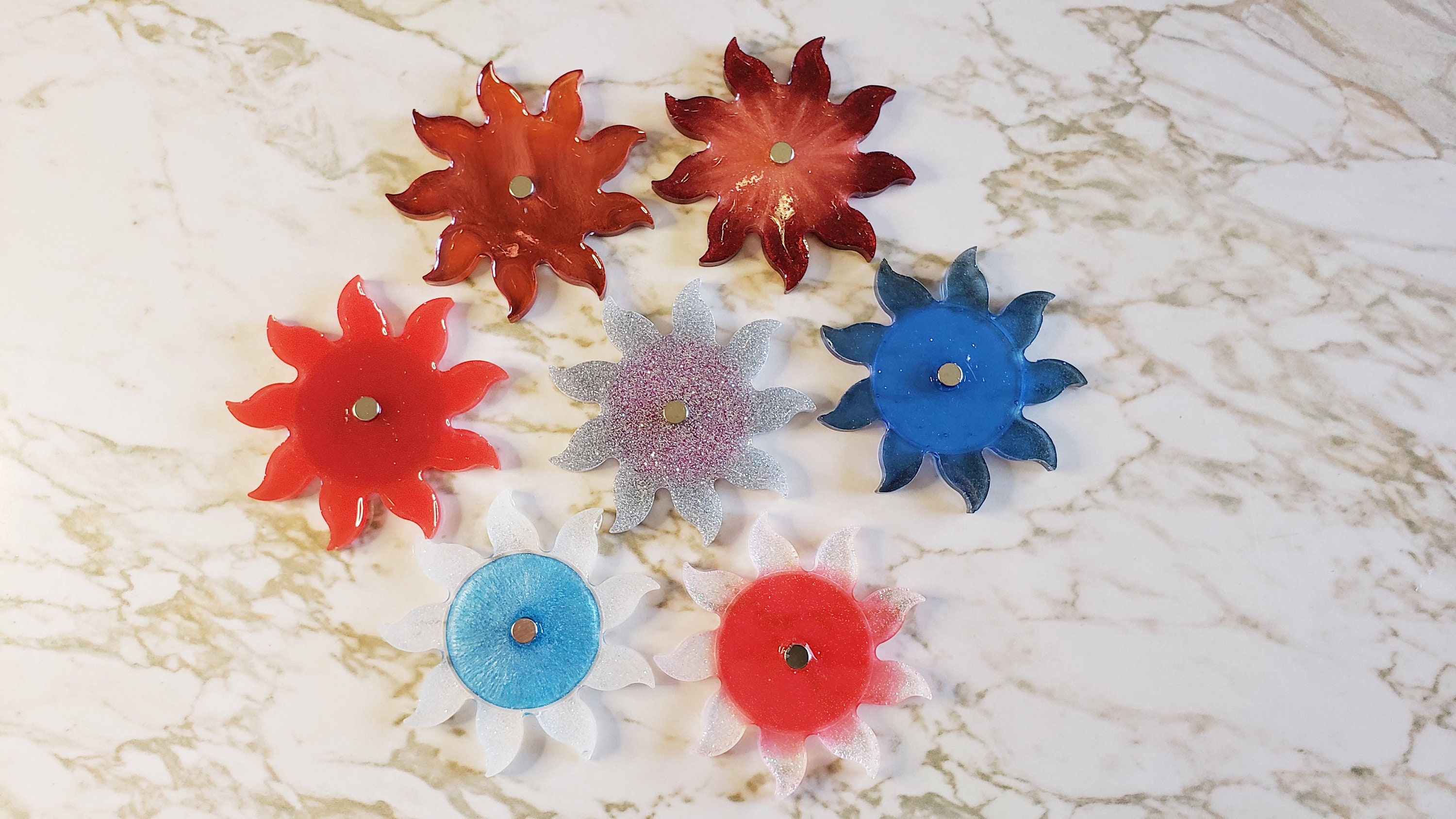 Sun Magnet Flame Sun Magnet Made of Resin | Etsy