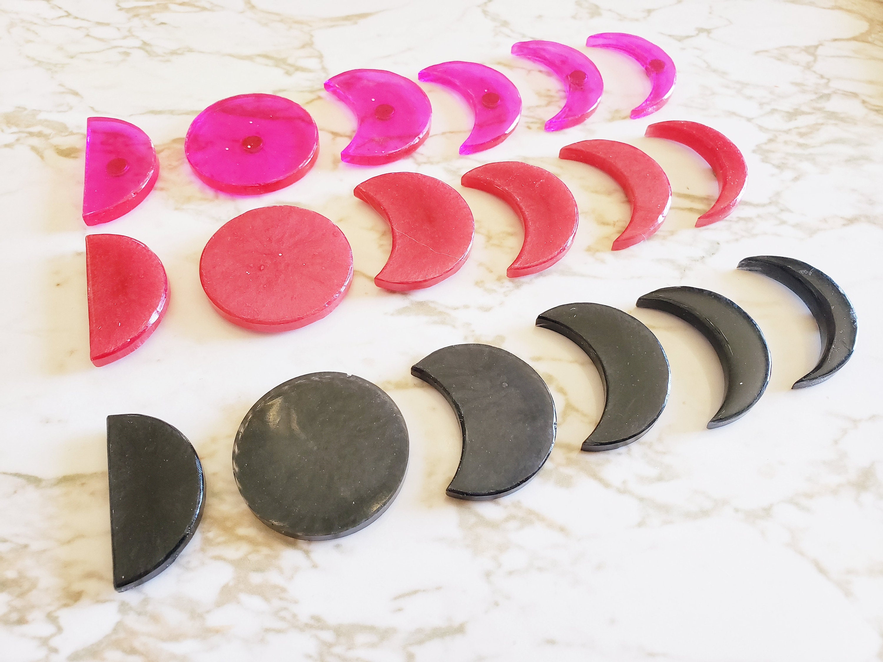 Moon Phases Magnets Crescent Moon Tracker Made of Resin - Etsy