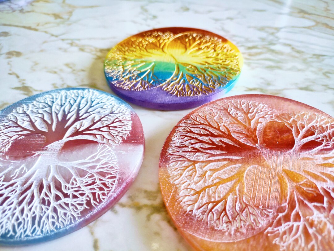 Pride Tree of Life Coaster Resin Coaster Pagan Folklore - Etsy