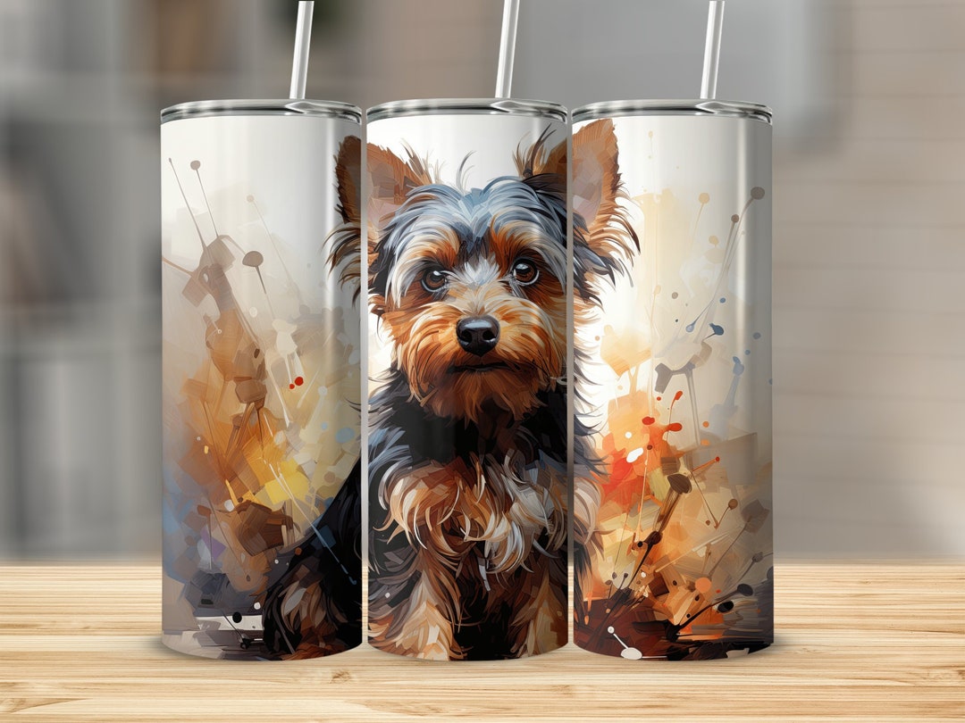 Yorkie Tumbler Wrap Yorkie Gifts Yorkie PNG 20 Oz Ounce Skinny Tumbler ...