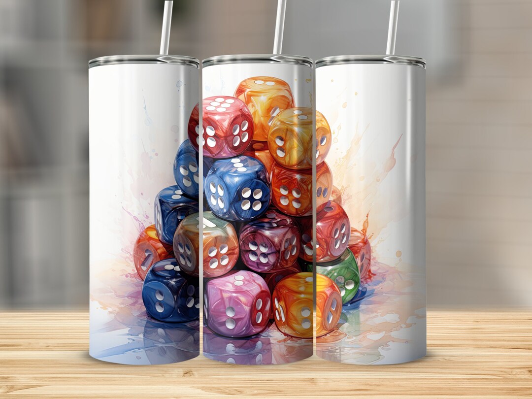 Dice Art Tumbler Wrap Dice PNG 20 Oz Ounce Skinny Tumbler Wrap ...