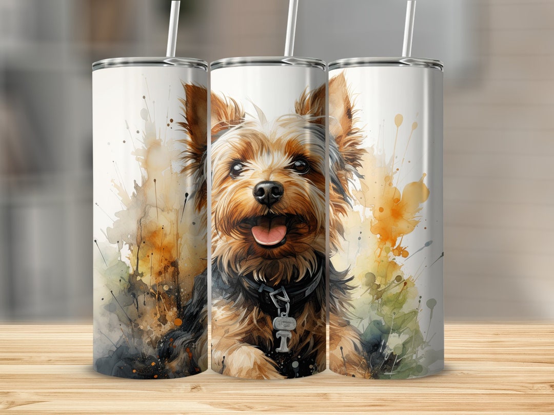 Yorkie Tumbler Wrap Yorkie Gifts Yorkie PNG 20 Oz Ounce Skinny Tumbler ...