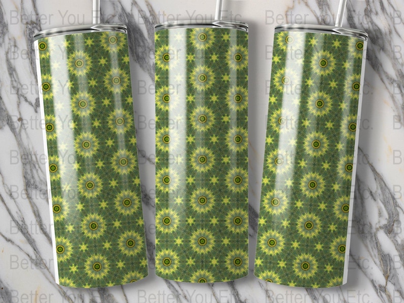 Geometric Tumbler Wrap, Abstract Floral Pattern (PNG Digital Download ...