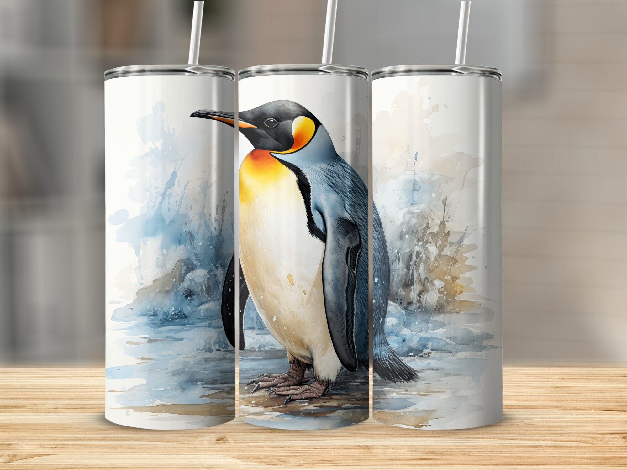 Emperor Penguin Penguin Art Penguin PNG 20 Oz Ounce Skinny Tumbler Wrap ...