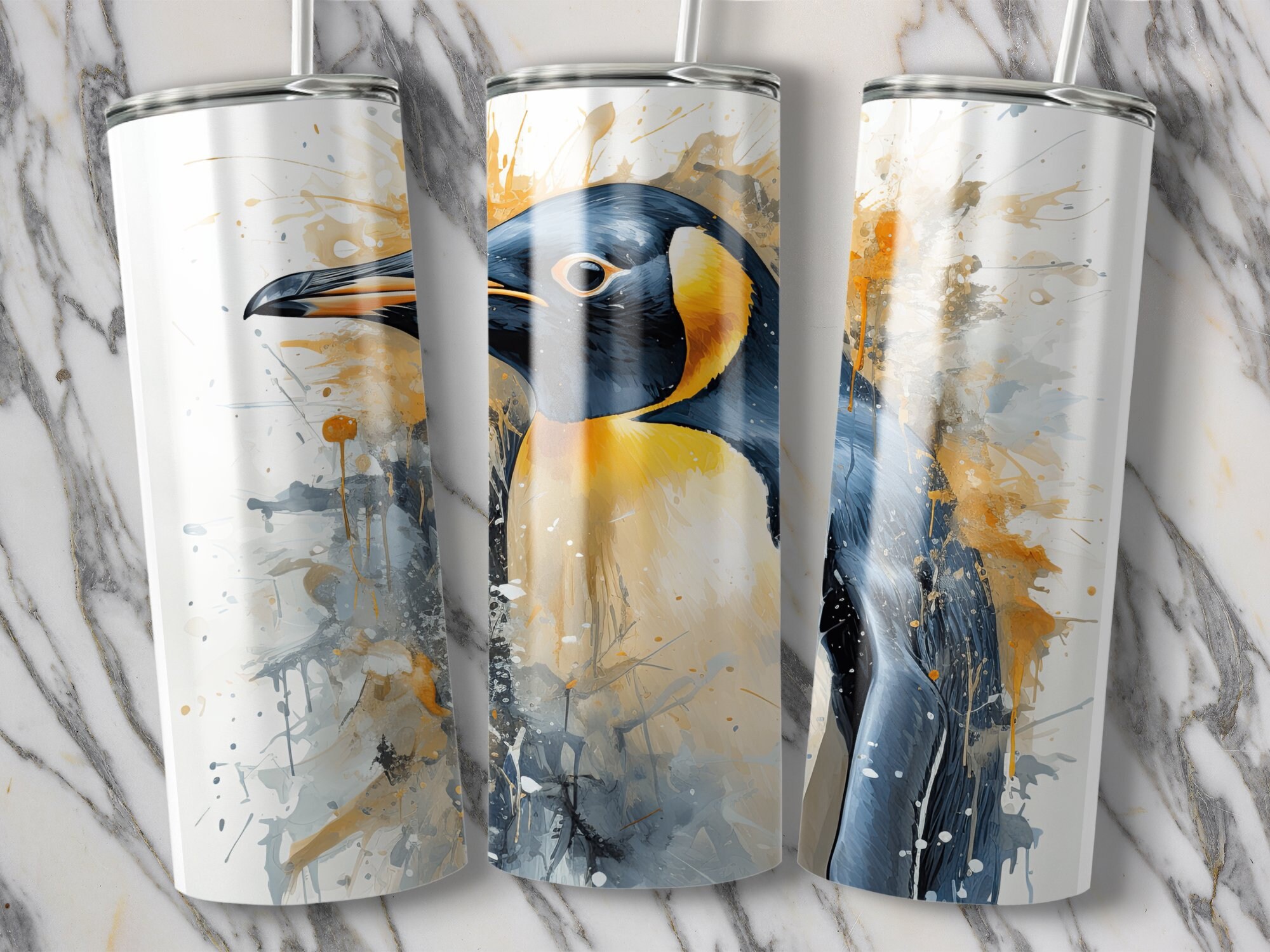 Emperor Penguin Penguin Art Penguin PNG 20 Oz Ounce Skinny Tumbler Wrap ...