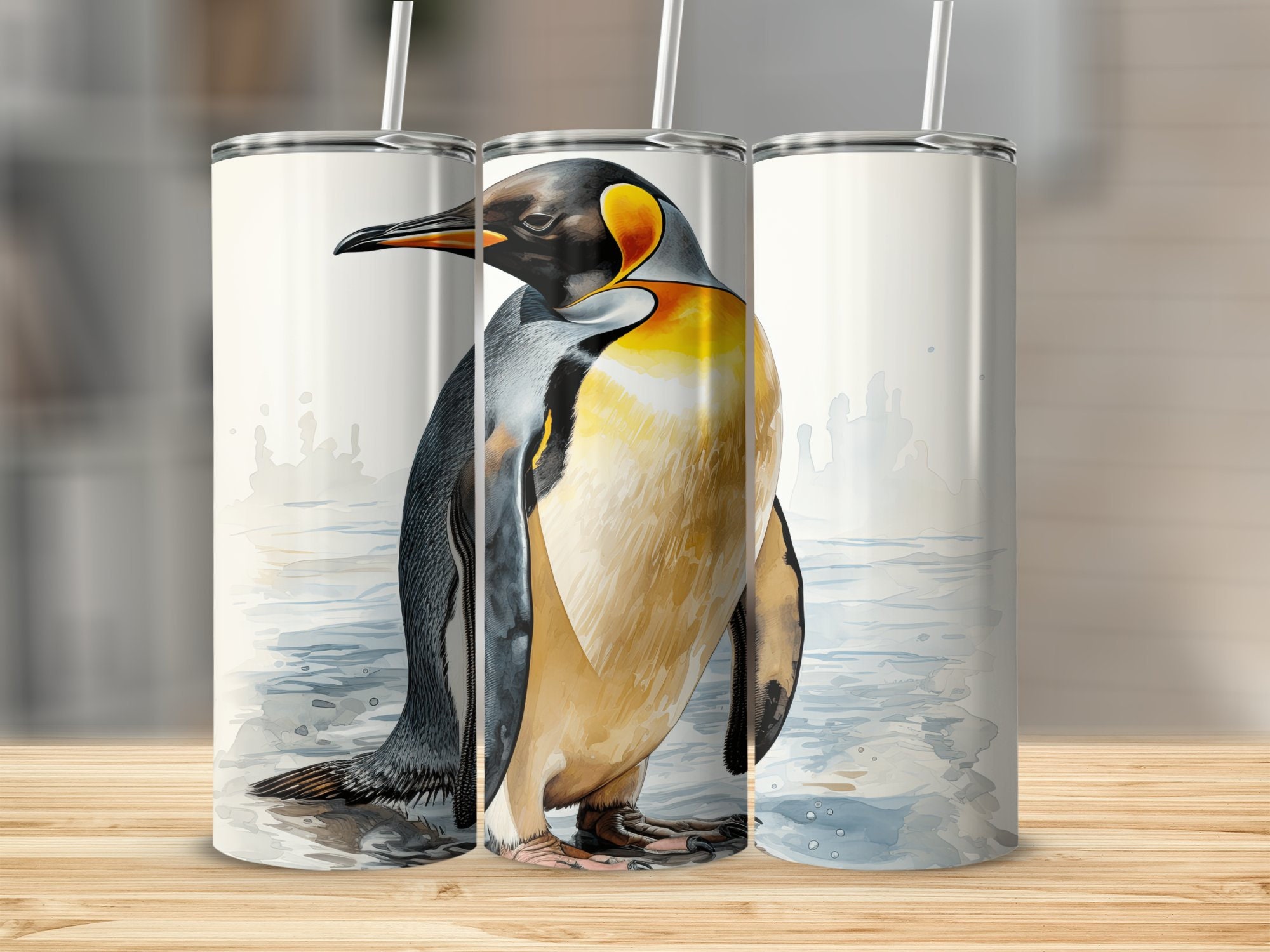 Emperor Penguin Penguin Art Penguin PNG 20 Oz Ounce Skinny Tumbler Wrap ...