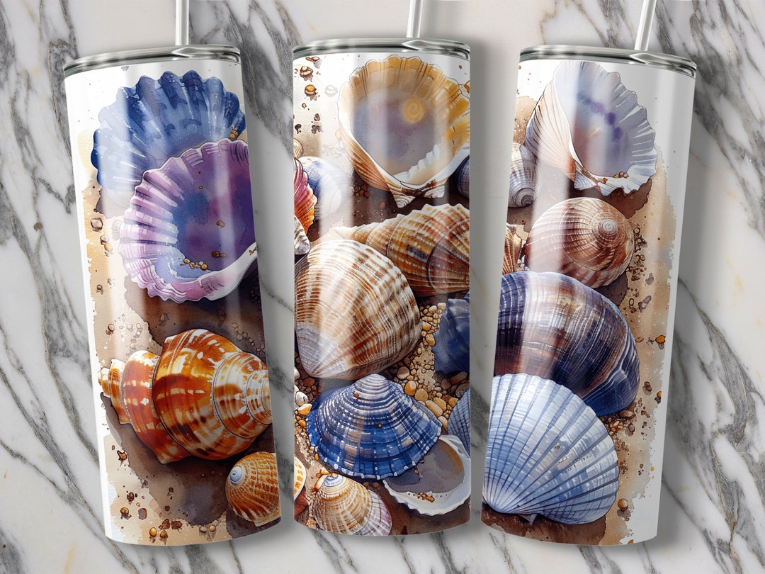 Seashells on the Shore Tumbler Wrap Sublimation Design (PNG Digital ...