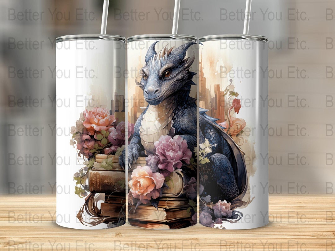 Book Dragon Dragon Arts Dragon Gifts 20 Oz Ounce Skinny Tumbler Wrap ...