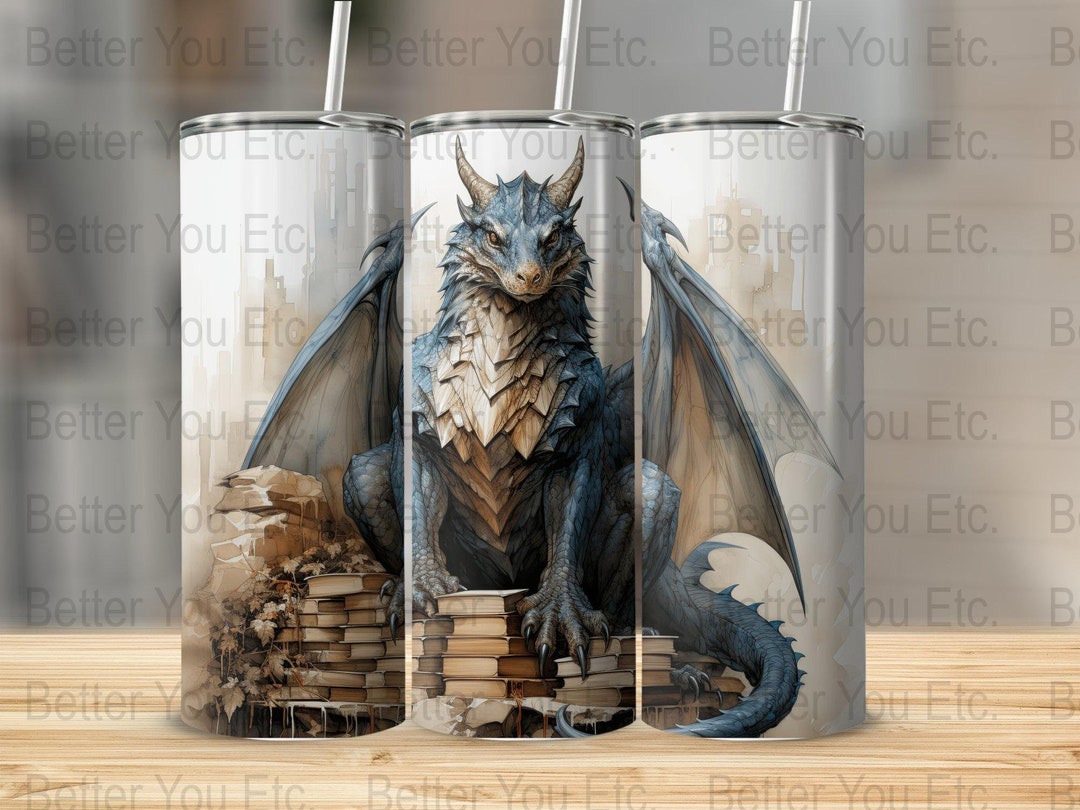 Book Dragon Dragon Arts Dragon Gifts 20 Oz Ounce Skinny Tumbler Wrap ...