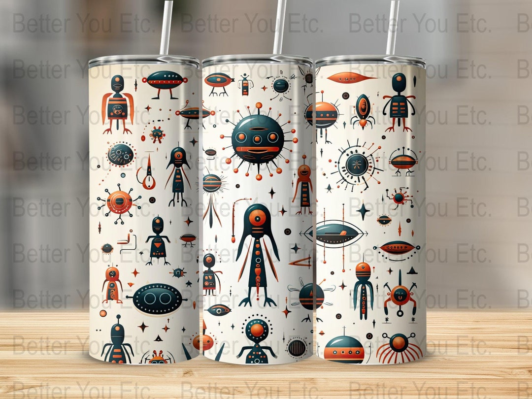 Alien Space Gifts Geometric Shapes Abstract 20 Oz Ounce Skinny - Etsy