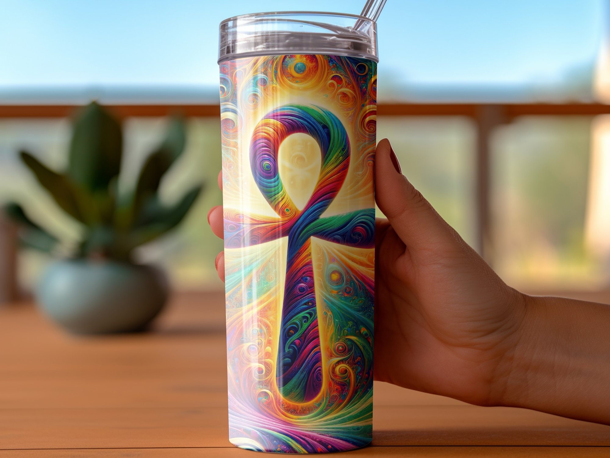 Ankh Cross Tumbler Wrap Crux Ansata 20 Oz Ounce Skinny Tumbler Wrap ...