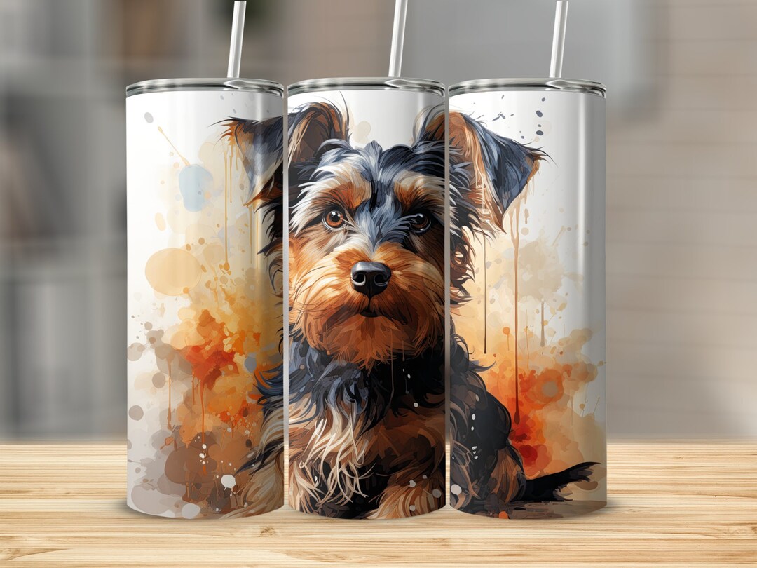 Yorkie Tumbler Wrap Yorkie Gifts Yorkie PNG 20 Oz Ounce Skinny Tumbler ...