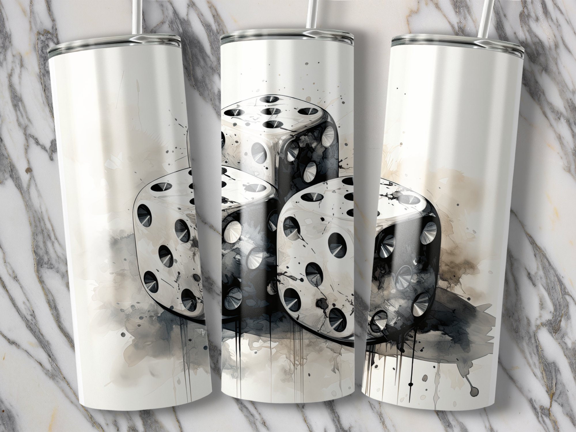 Dice Art Tumbler Wrap Dice PNG 20 Oz Ounce Skinny Tumbler Wrap ...