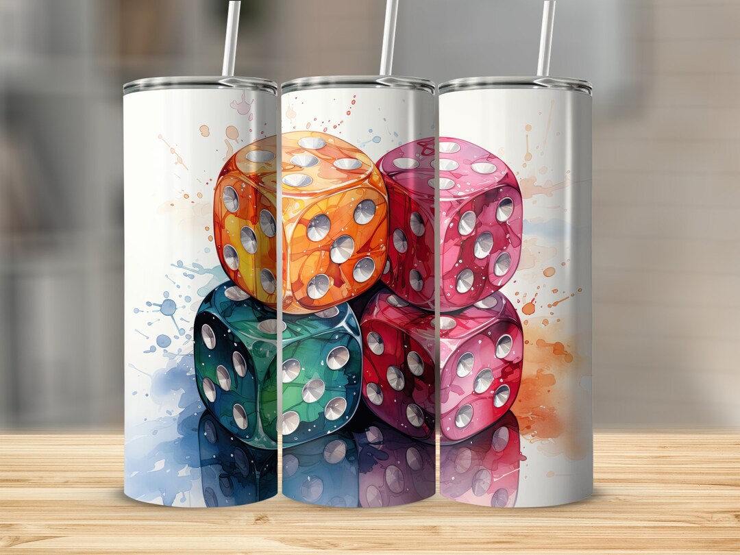 Dice Art Tumbler Wrap Dice PNG 20 Oz Ounce Skinny Tumbler Wrap ...