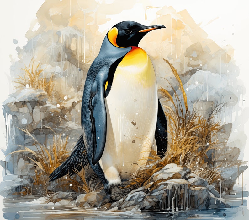 Emperor Penguin Art 20oz Tumbler Wrap Sublimation Design (digital ...