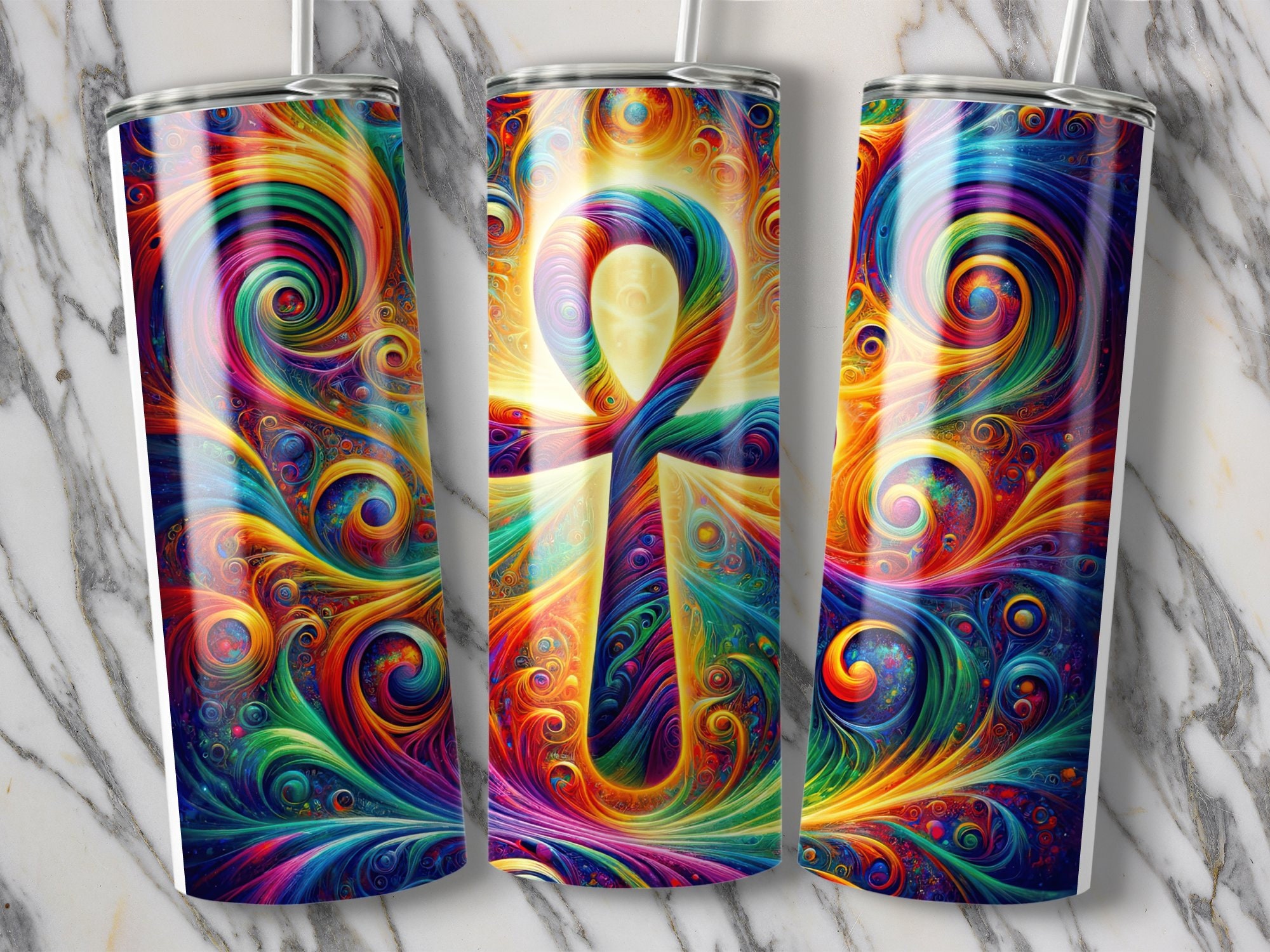 Ankh Cross Tumbler Wrap Crux Ansata 20 Oz Ounce Skinny Tumbler Wrap ...