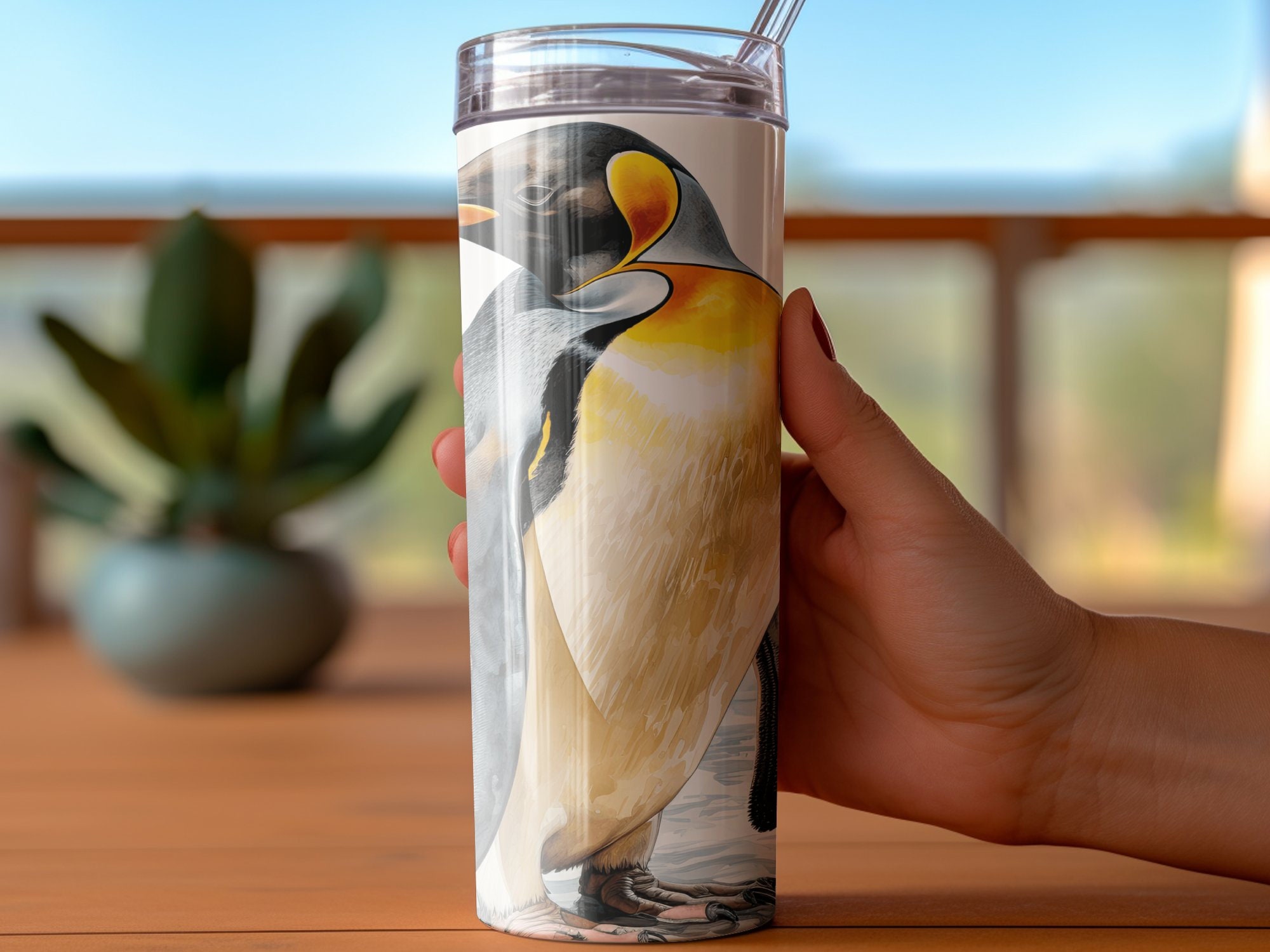 Emperor Penguin Penguin Art Penguin PNG 20 Oz Ounce Skinny Tumbler Wrap ...