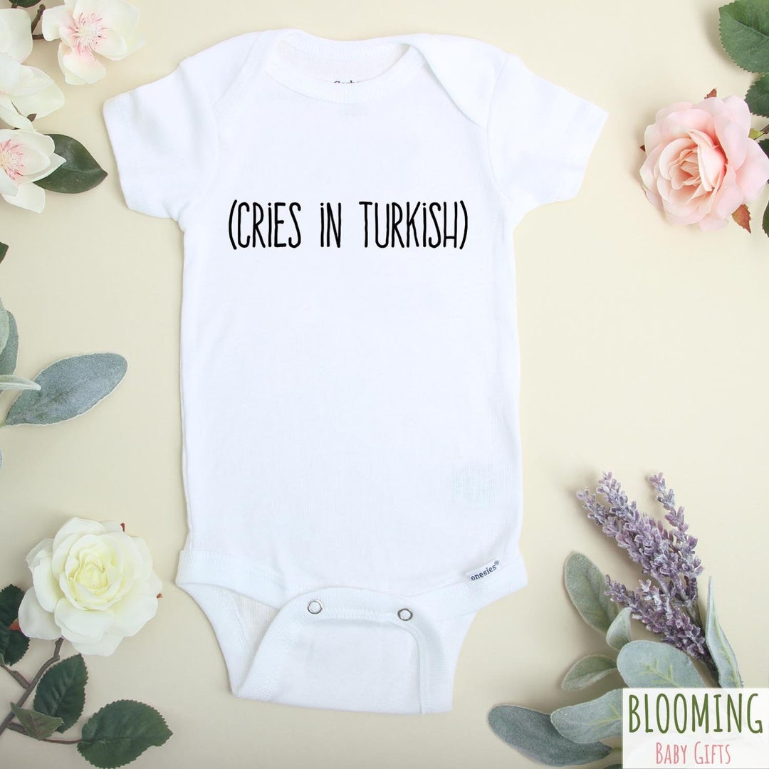 Cries in Turkish Baby Bodysuit, Funny Baby Outfit, Pregnancy ...