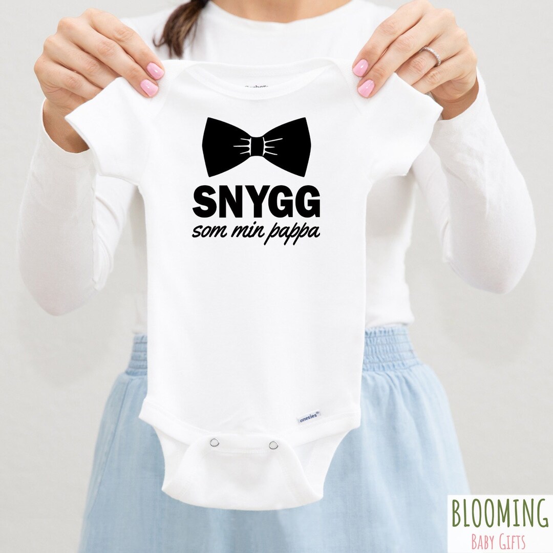 Swedish Baby Bodysuit, Swedish Baby Boy Bow Tie Outfit, Snygg Som Mon ...