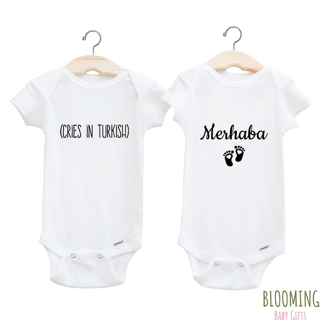 Turkish Baby Onesie® Gift Set, Turkish Pregnancy Announcement Bodysuits ...