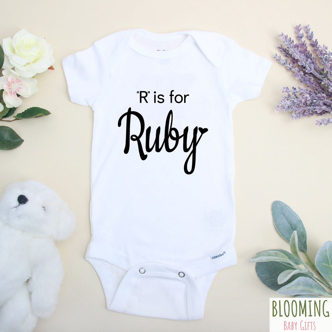 R is for Ruby Baby Bodysuit, Pregnancy Announcement Bodysuit, Baby ...