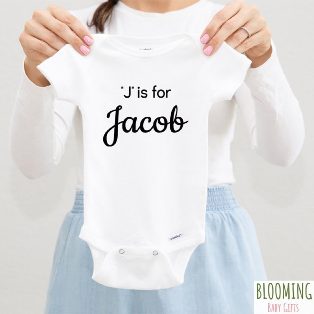 J is for Jacob Baby Bodysuit, Jacob Pregnancy Announcement Bodysuit ...