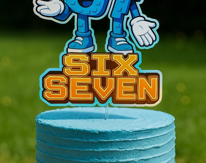 Six Seven Cake Topper - Etsy