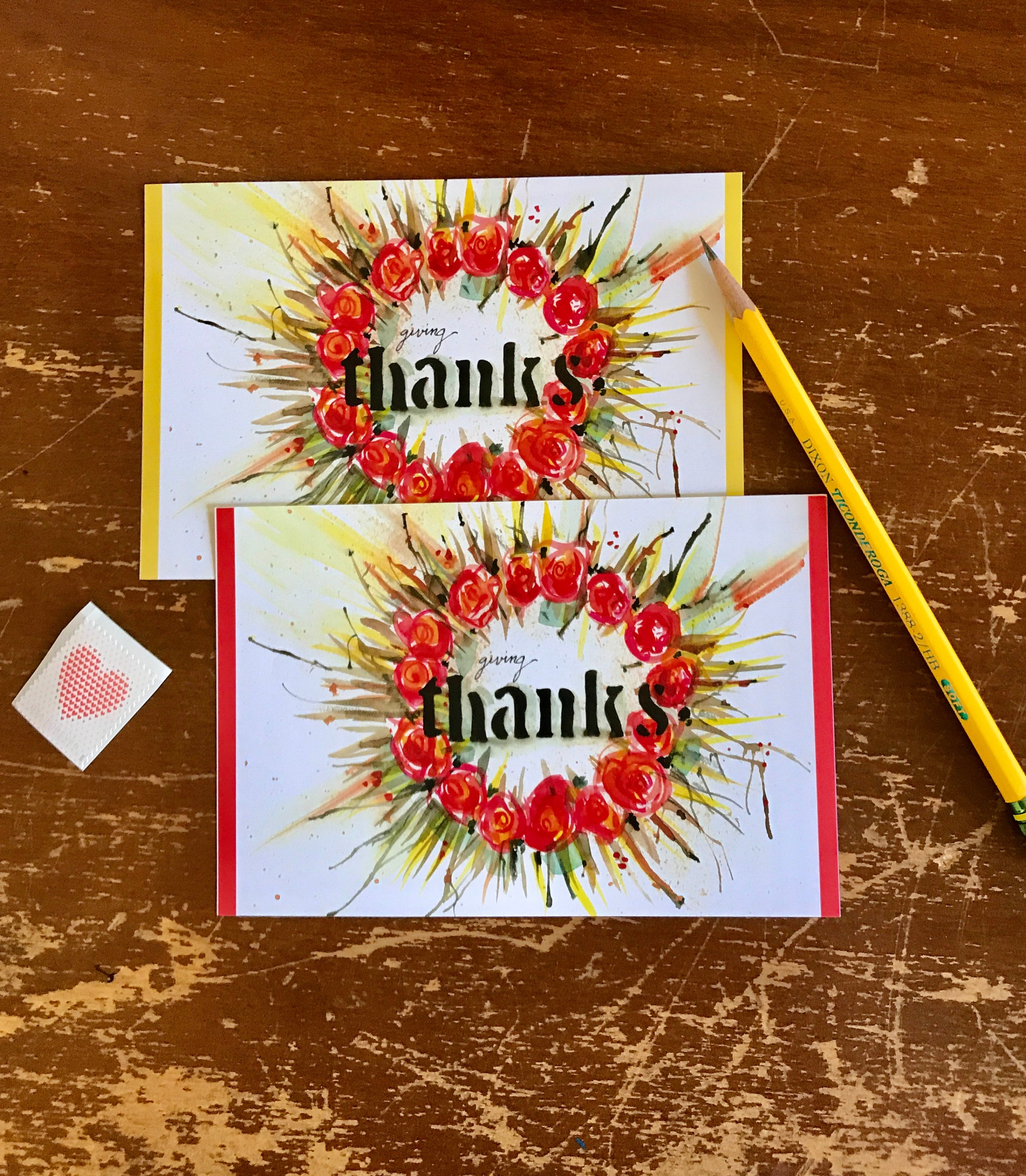 Watercolor 'giving Thanks' Note Card & Post Card Set - Etsy UK