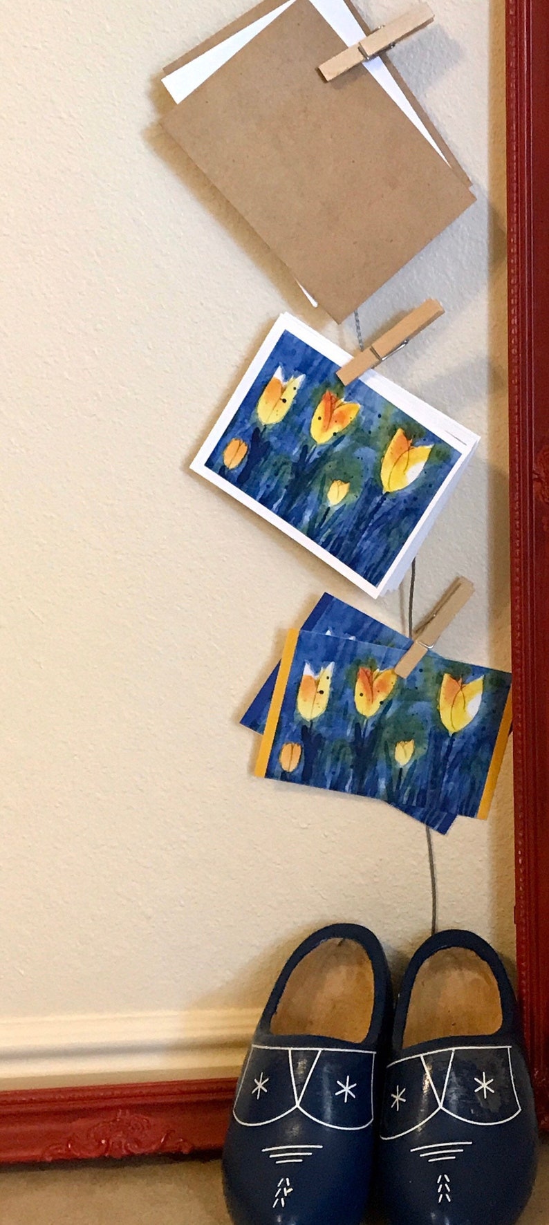 My Dutch Blue Watercolor Printed Blank Note Cards and Postcard Set, One ...