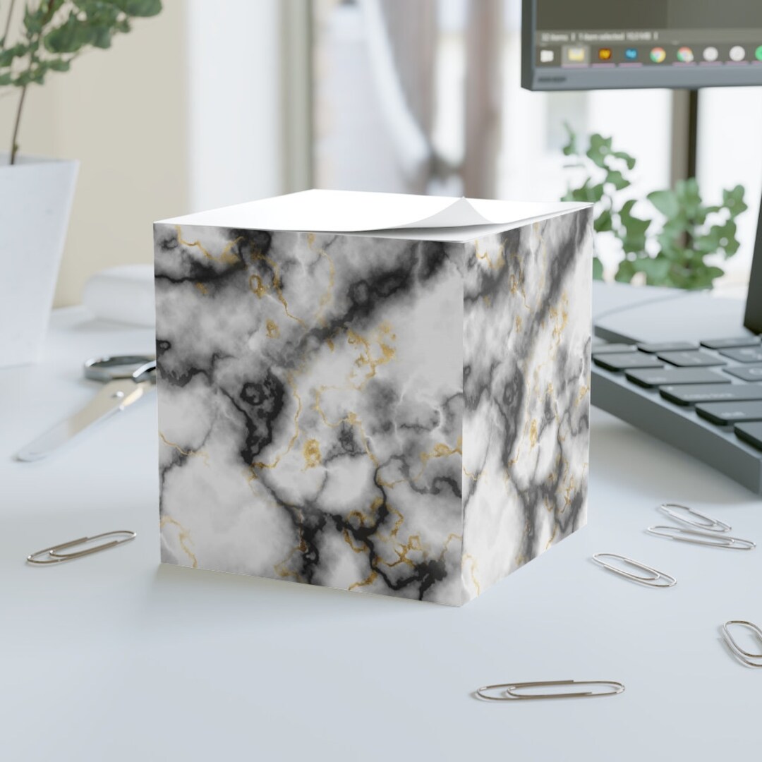 Marble Print Sticky Note Cube - Etsy